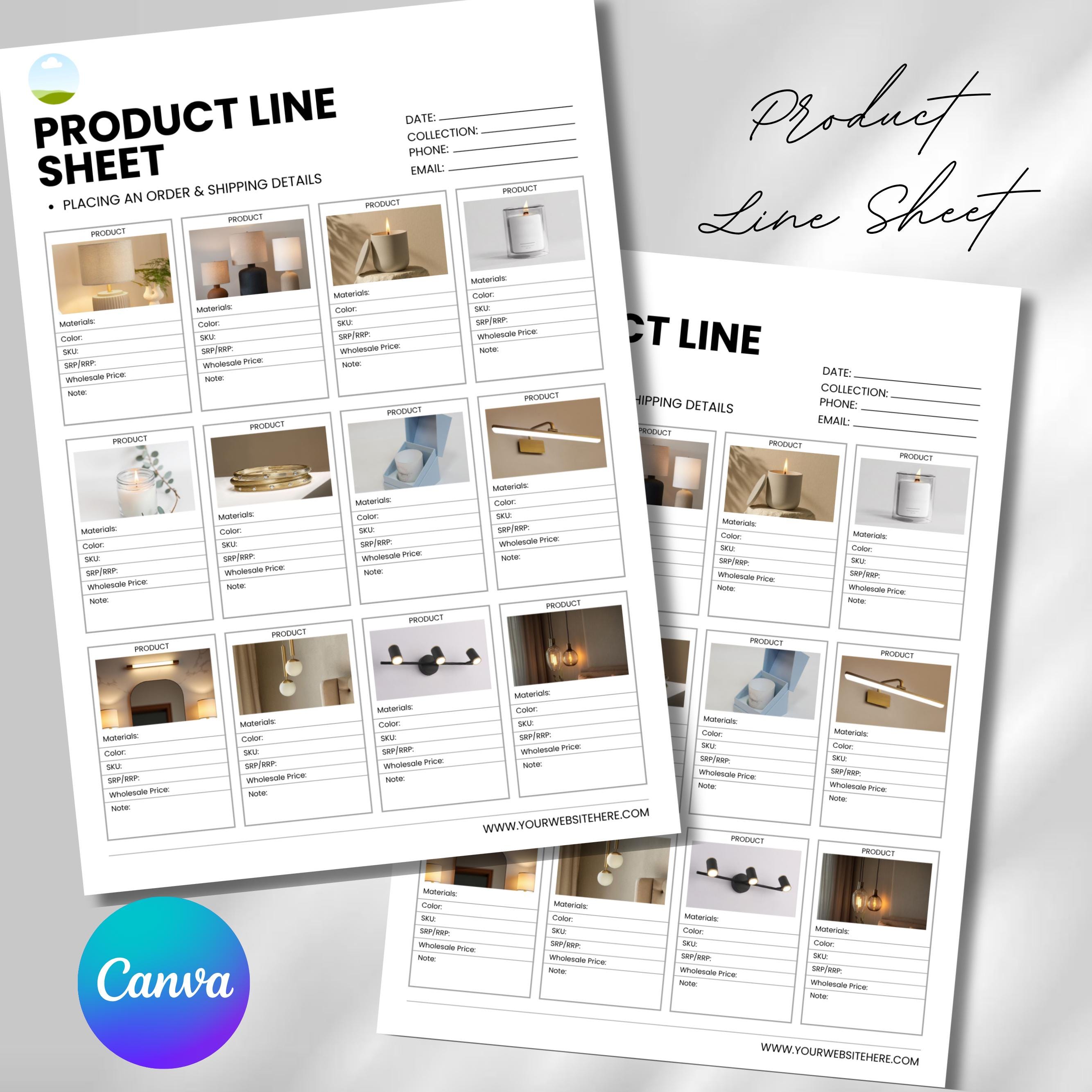 Editable Product Line Sheet Canva Template, Wholesale Line Sheet, Price ...