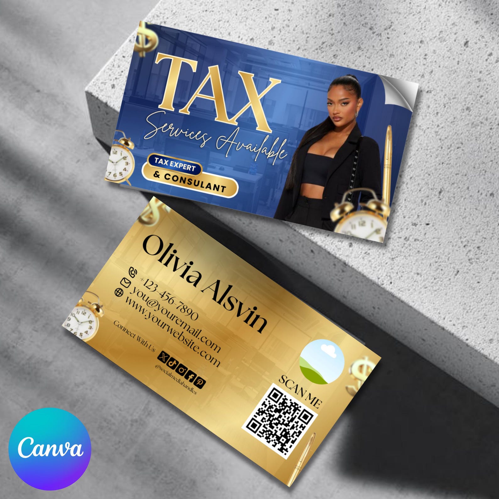 Tax Business Card, DIY Business Card for Tax Business Marketing, Tax ...