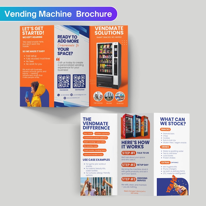 Vending Machine Business Marketing Bundle, Editable Vending Machine ...