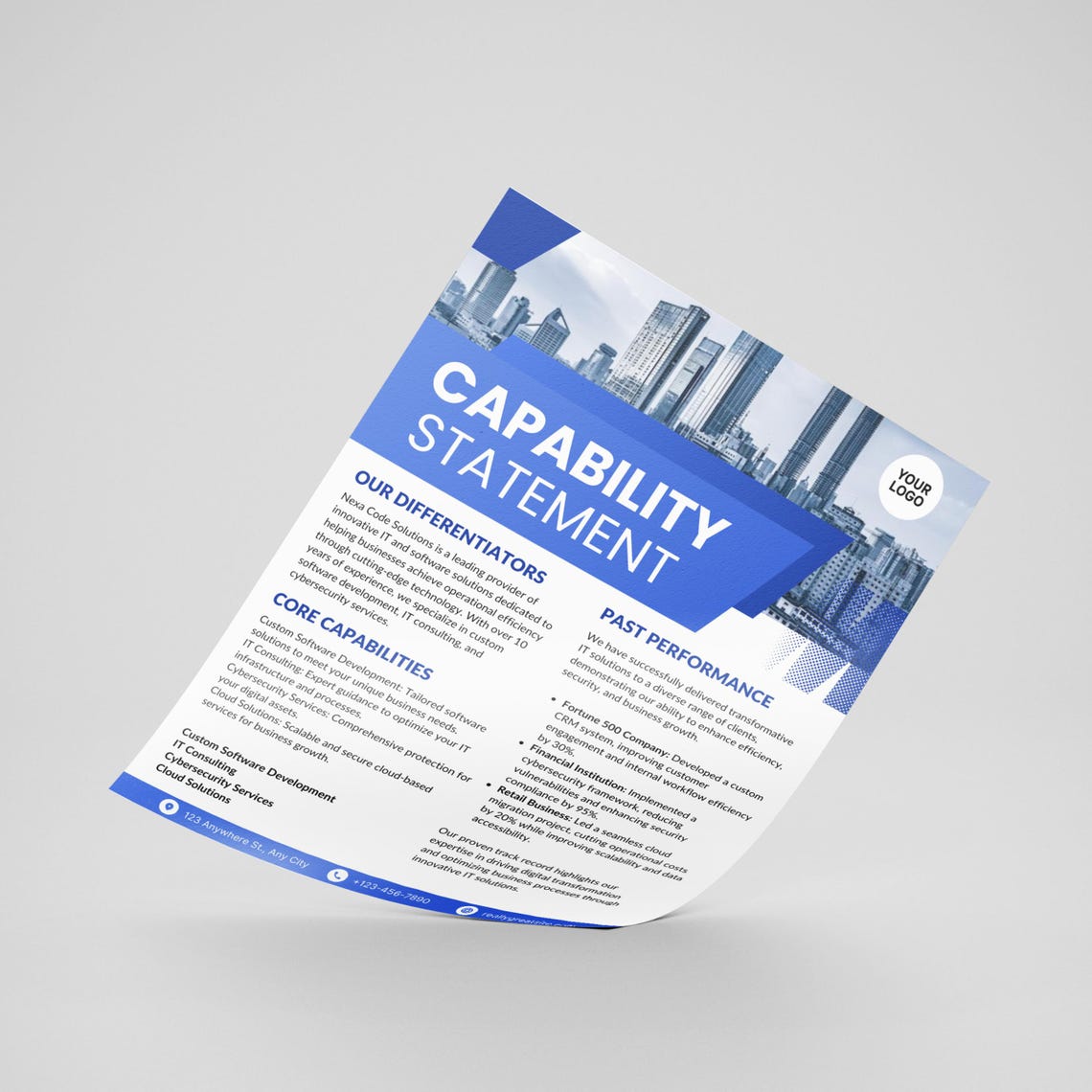 Capability Statement Template Canva, Corporate Flyer, Editable Business ...