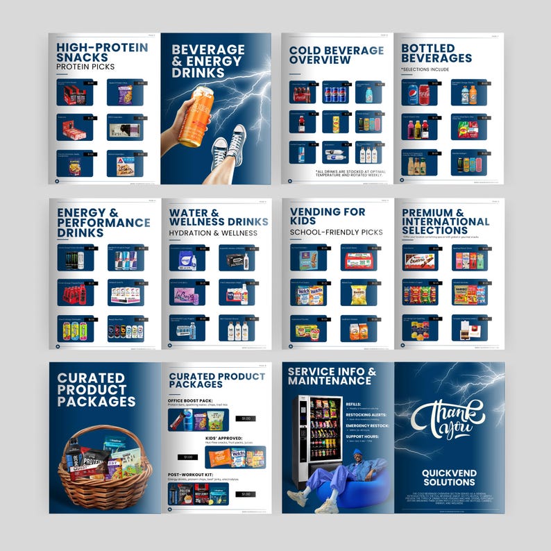 Editable Vending Machine Products Catalog, Vending Drinks Catalog ...