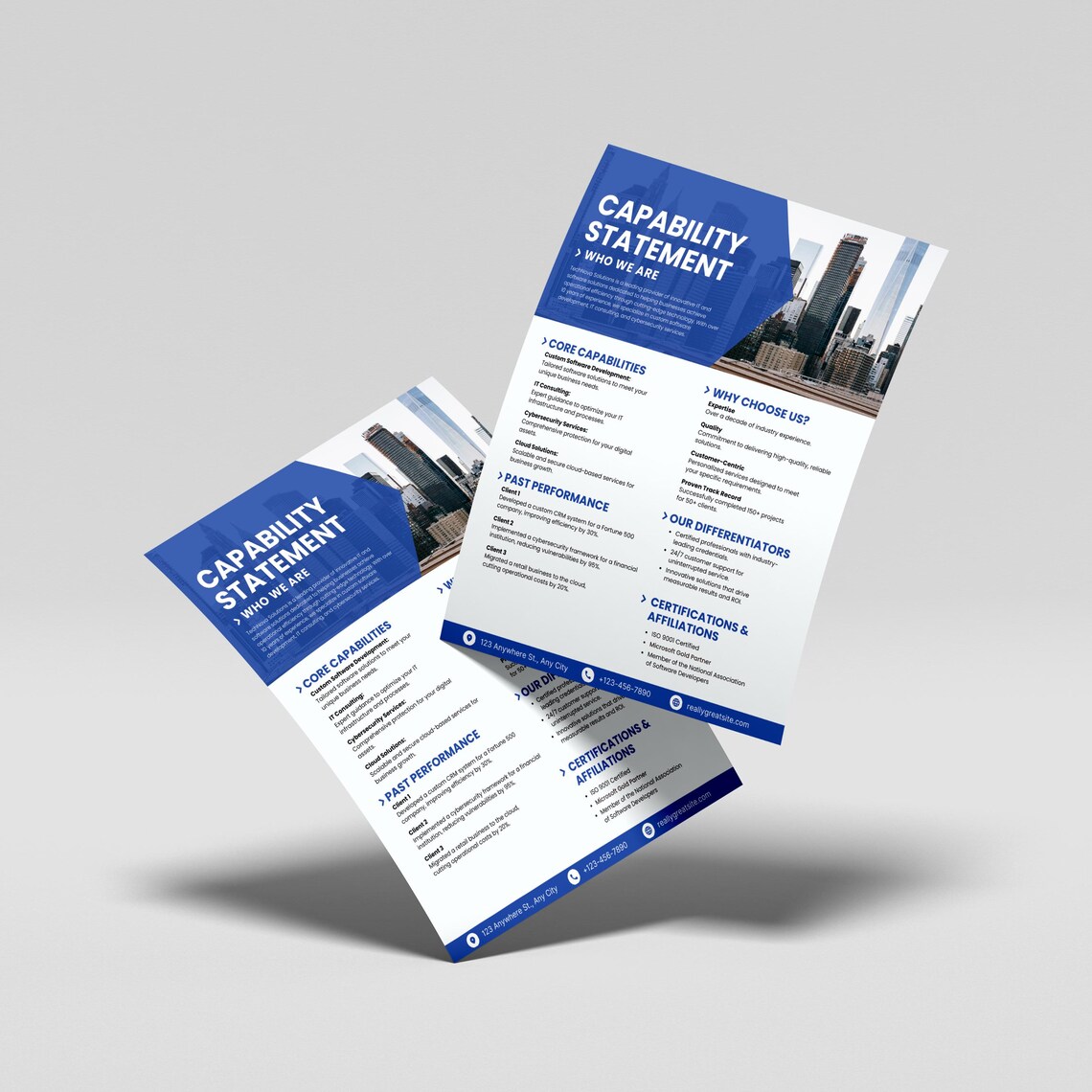 Capability Statement Template Canva, Corporate Flyer, Editable Business ...