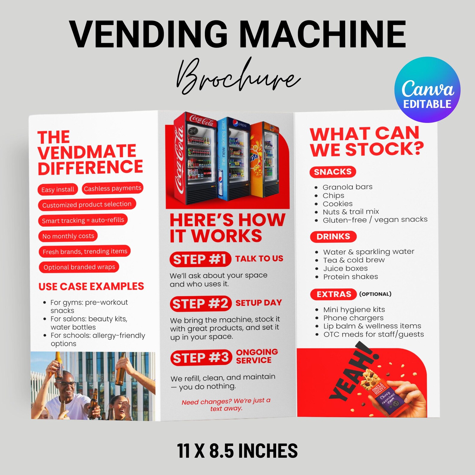 Vending Machine Business Brochure Template, Vending Machine Trifold ...