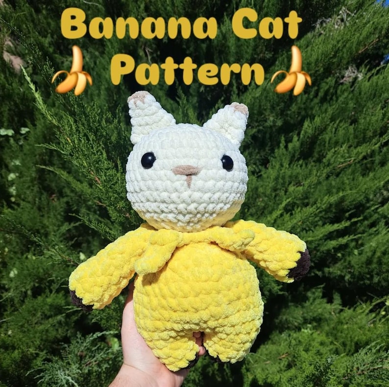 Banana Cat Pattern - Fruit Cat Collection - Etsy