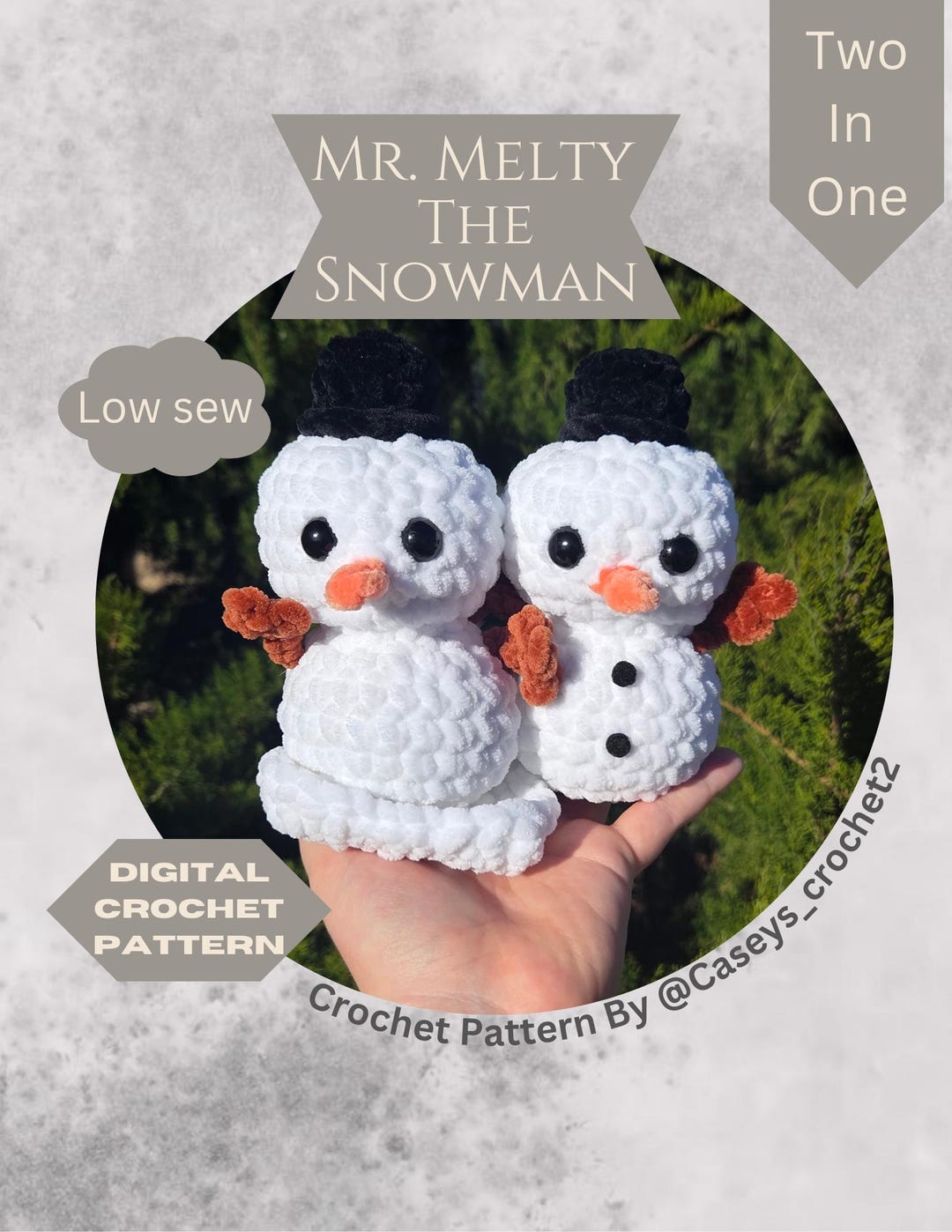 Mr. Melty the Snowman Crochet Pattern - DIGITAL - Etsy