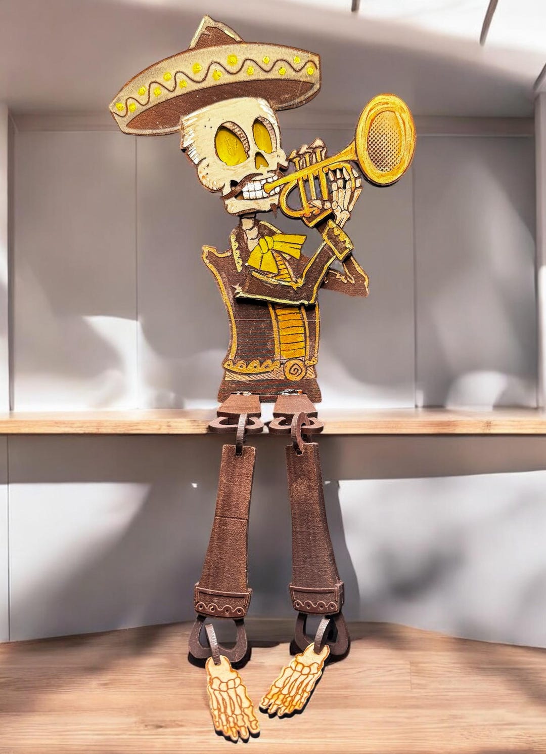 Skeleton Trumpet Player Shelf Sitter - Etsy