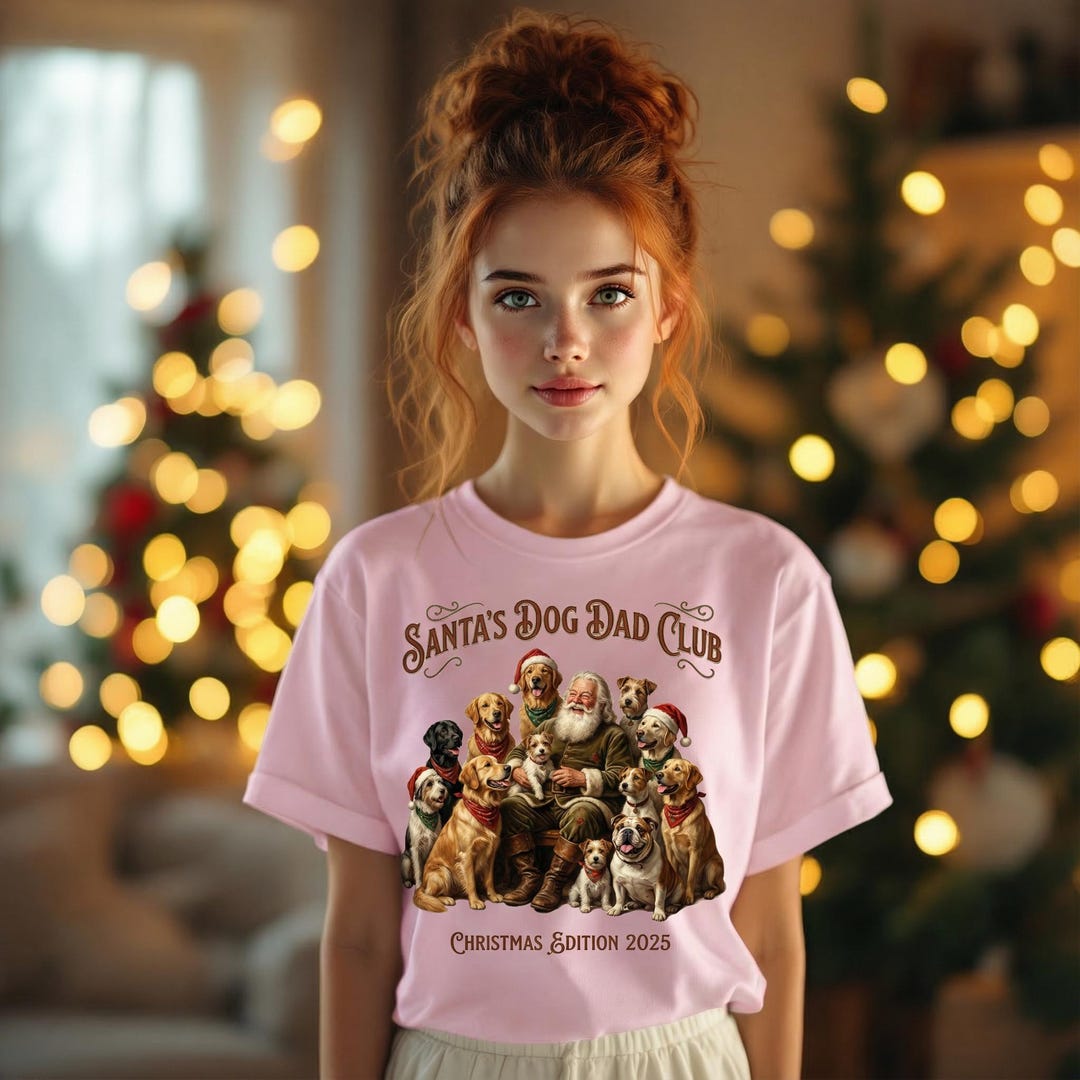 Cult! Santa's Dog Dad Club 2025 T-shirt | Christmas Dogs Graphic Tee - Etsy