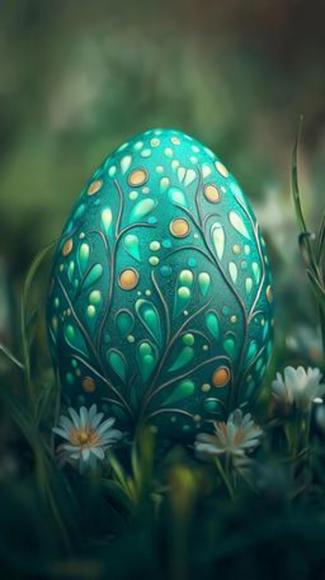 Teal Easter Egg 9:16 Phone Wallpaper - Etsy