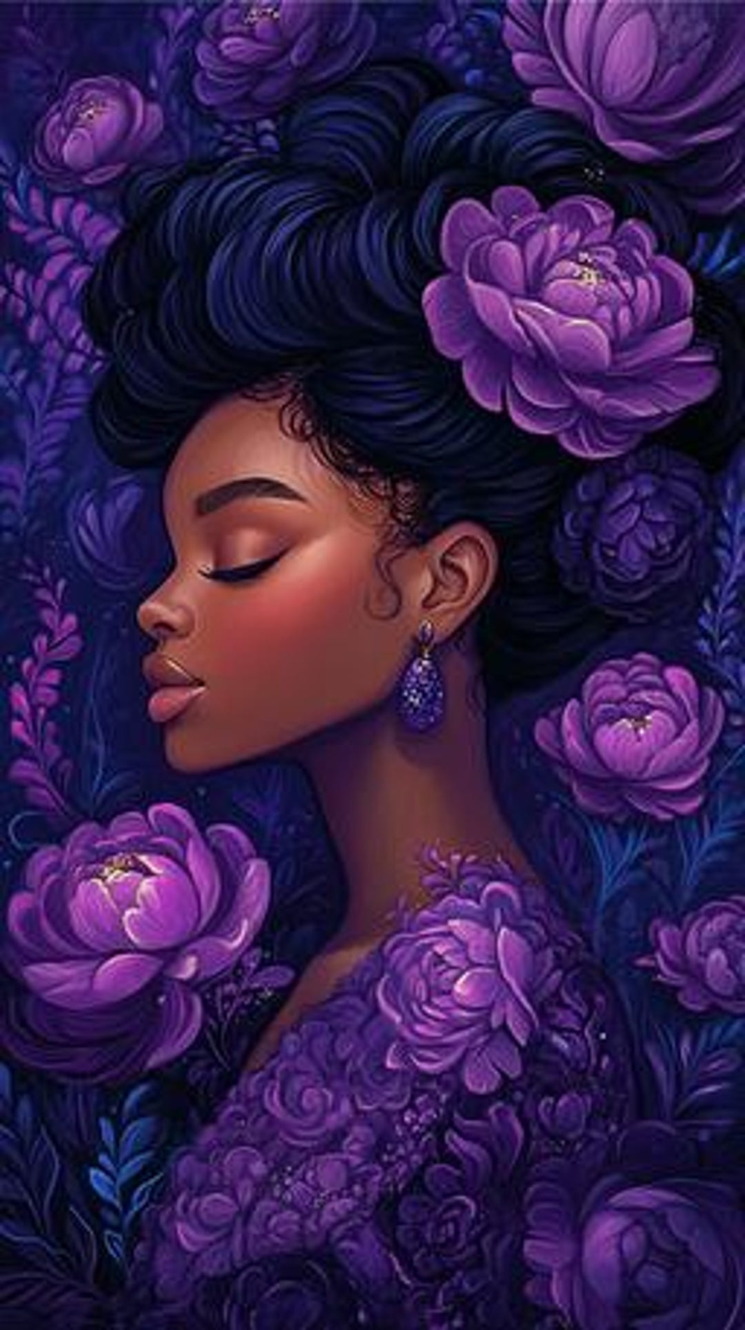 Purple Flower Woman - Etsy