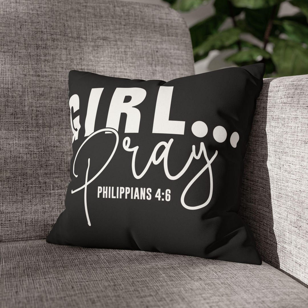 Inspirational Faux Suede Pillowcase 'girl Pray' Home Decor, Prayer ...