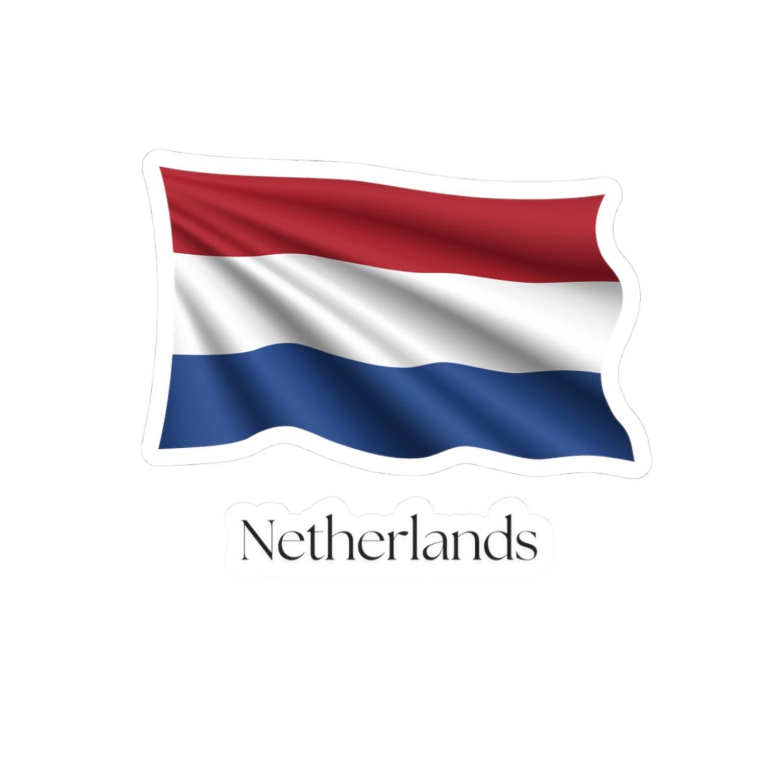 Netherlands Flag Kiss-cut Vinyl Stickers: Laptop, Water Bottle Decals ...