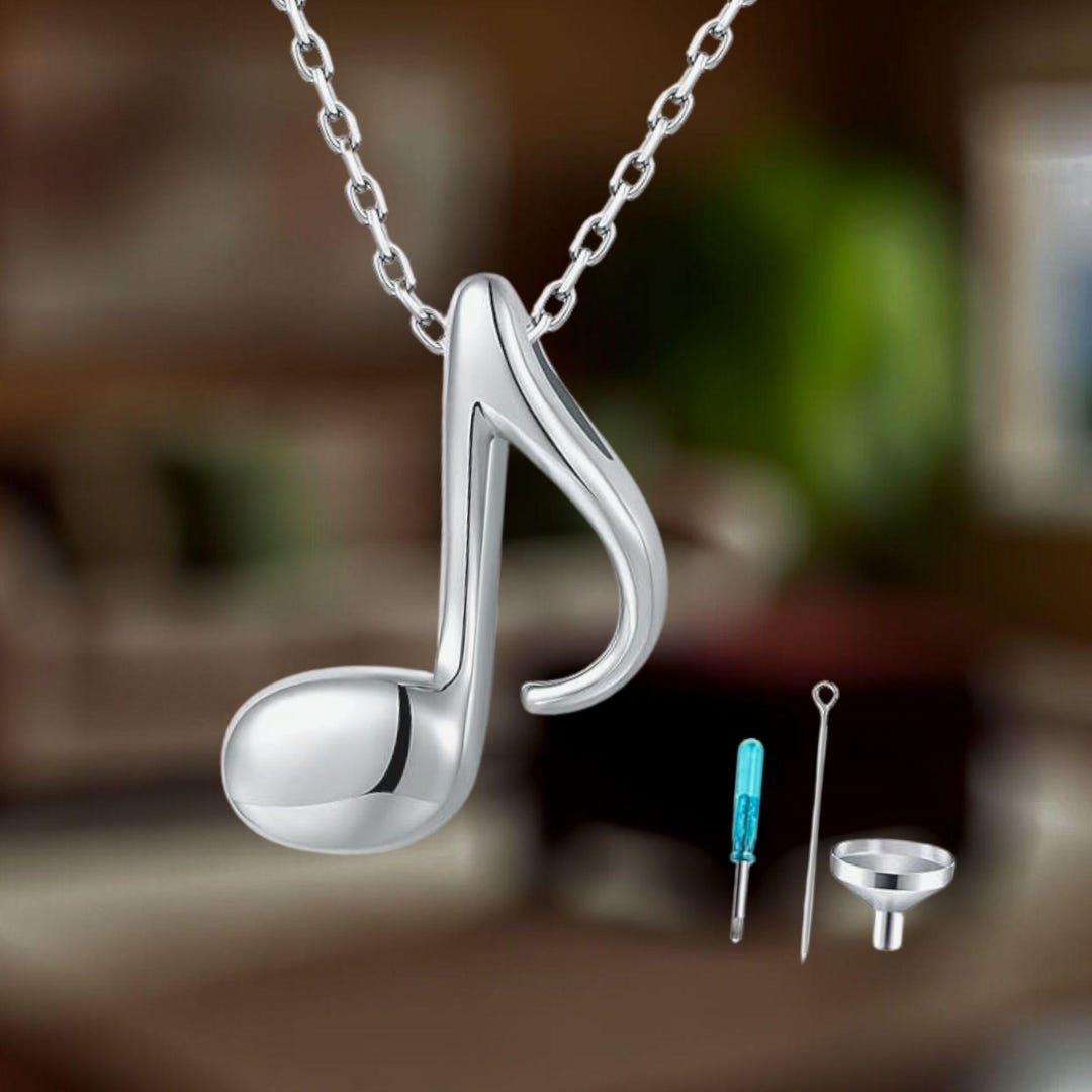 Music Note Urn Necklace for Women Sterling Silver Keepsake Jewelry ...