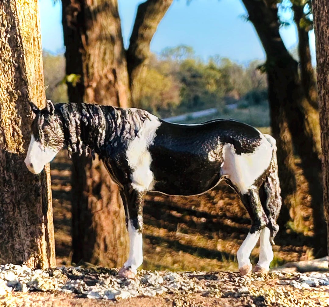 Model Horse Black Paint Resting Mare - Etsy