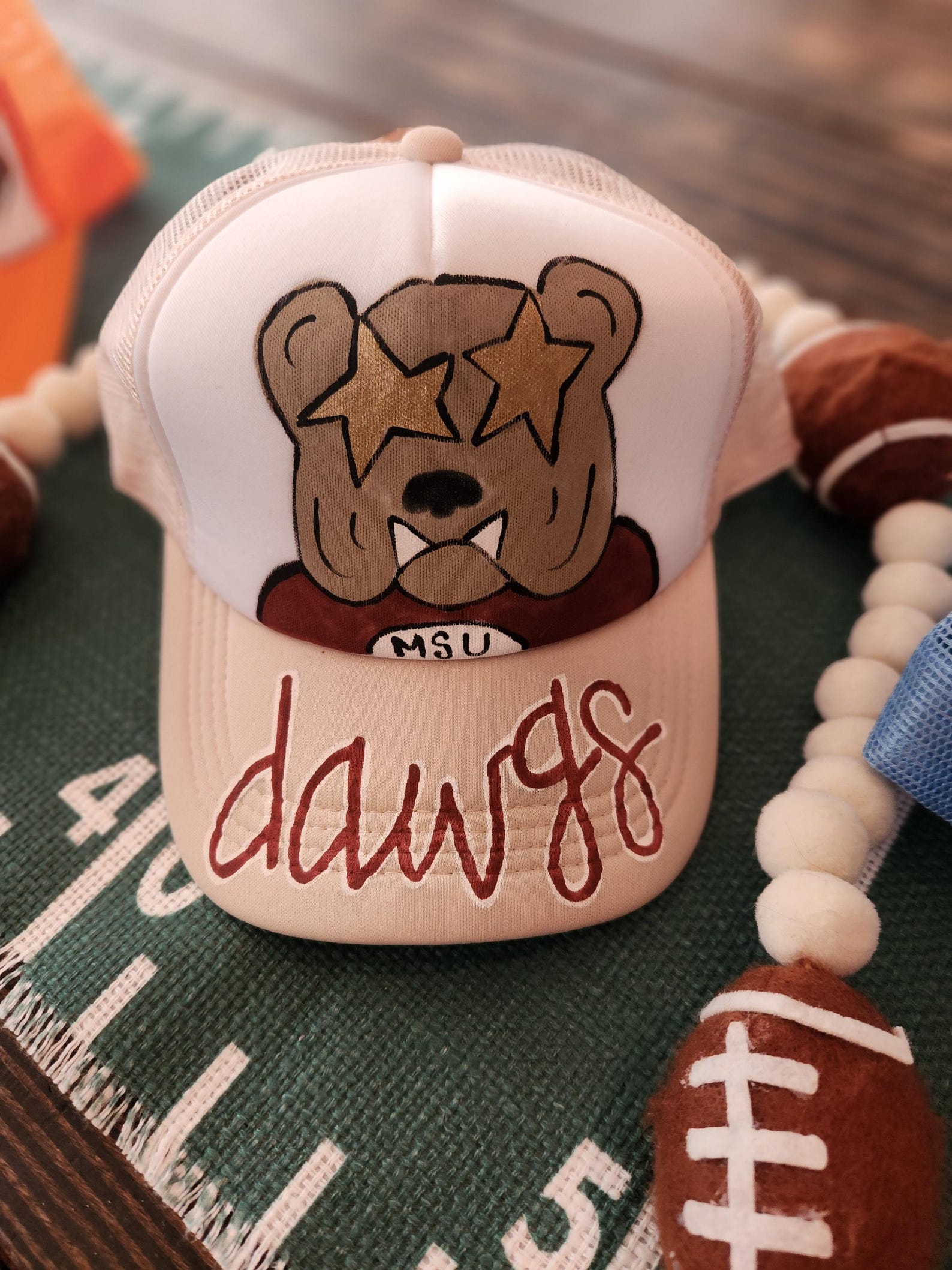 Handpainted Trucker Hats - Football - Etsy