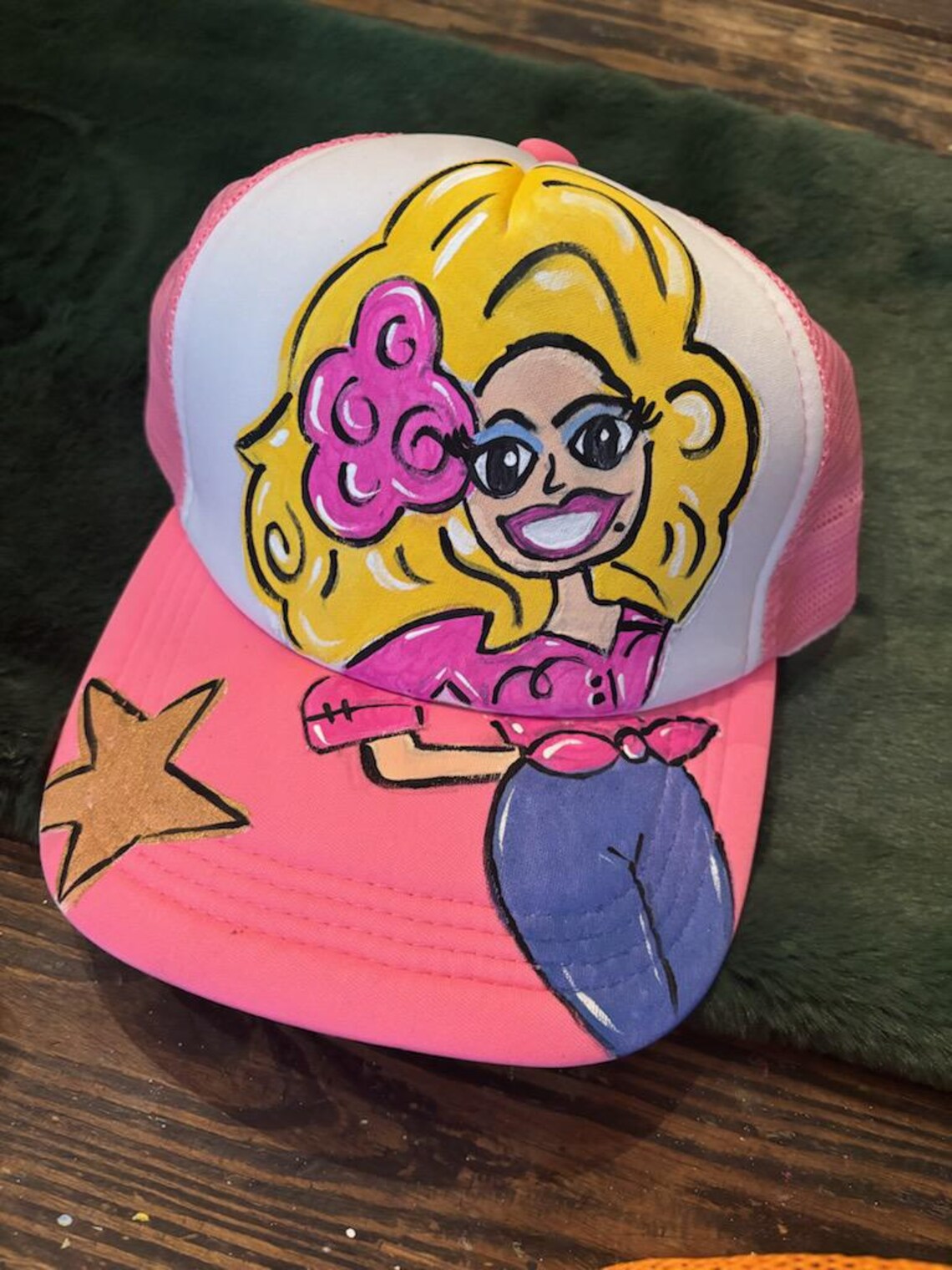 Handpainted Trucker Hats - Hello Dolly - Etsy