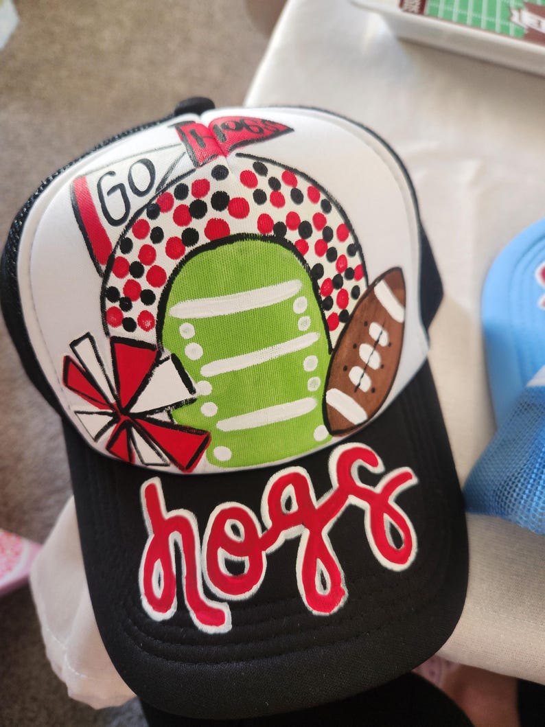 Handpainted Trucker Hats - Football - Etsy