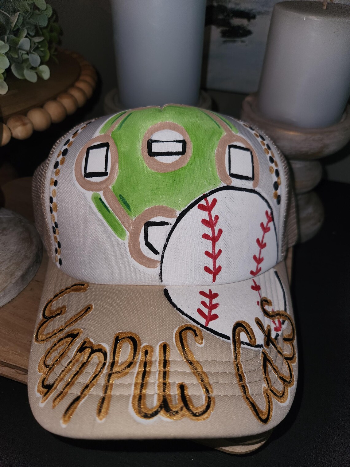 Handpainted Trucker Hats - Baseball / Softball - Customized Order ...