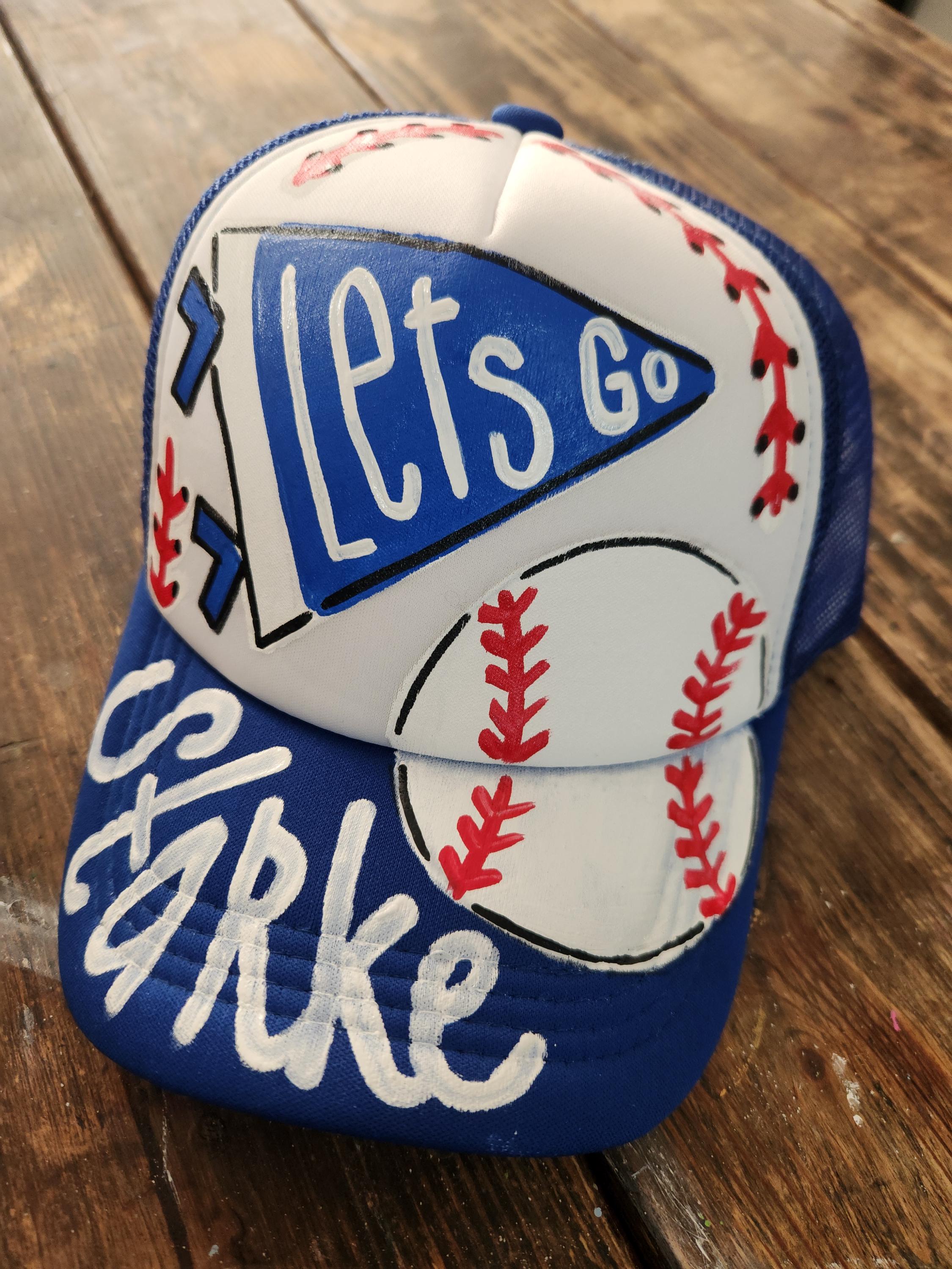 Handpainted Trucker Hats - Baseball / Softball - Customized Order ...