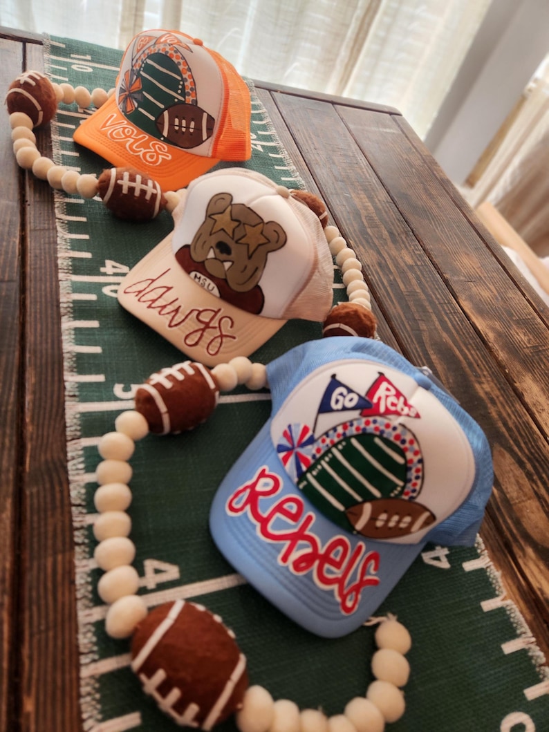 Handpainted Trucker Hats - Football - Etsy