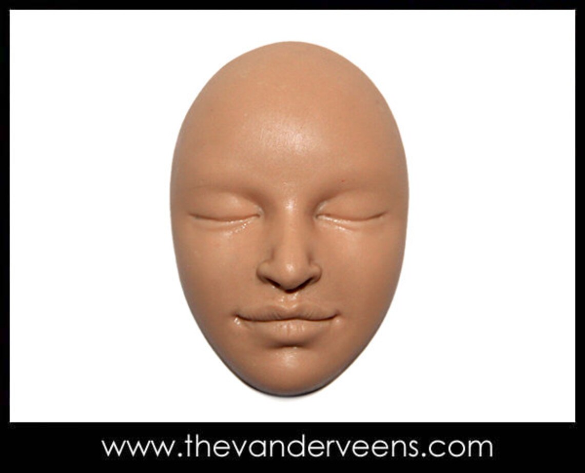 Mold No.56 Face-Women or Men with closed eyes by Veronica | Etsy