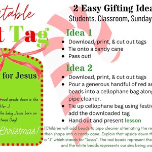 Candy Cane Gift Tag - J Stands for Jesus - Etsy
