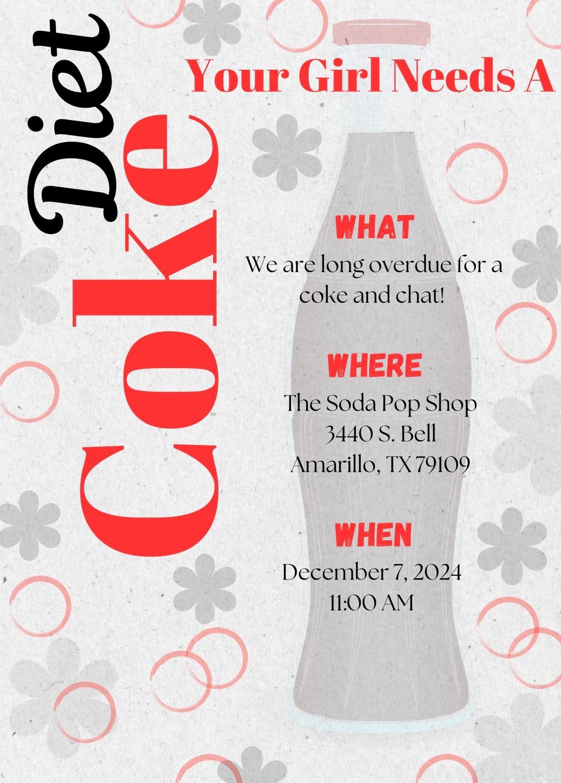 Diet Coke Themed Invite - INSTANT DOWNLOAD - Etsy