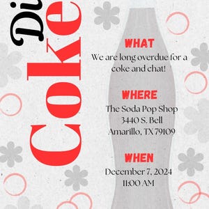 Diet Coke Themed Invite - INSTANT DOWNLOAD - Etsy