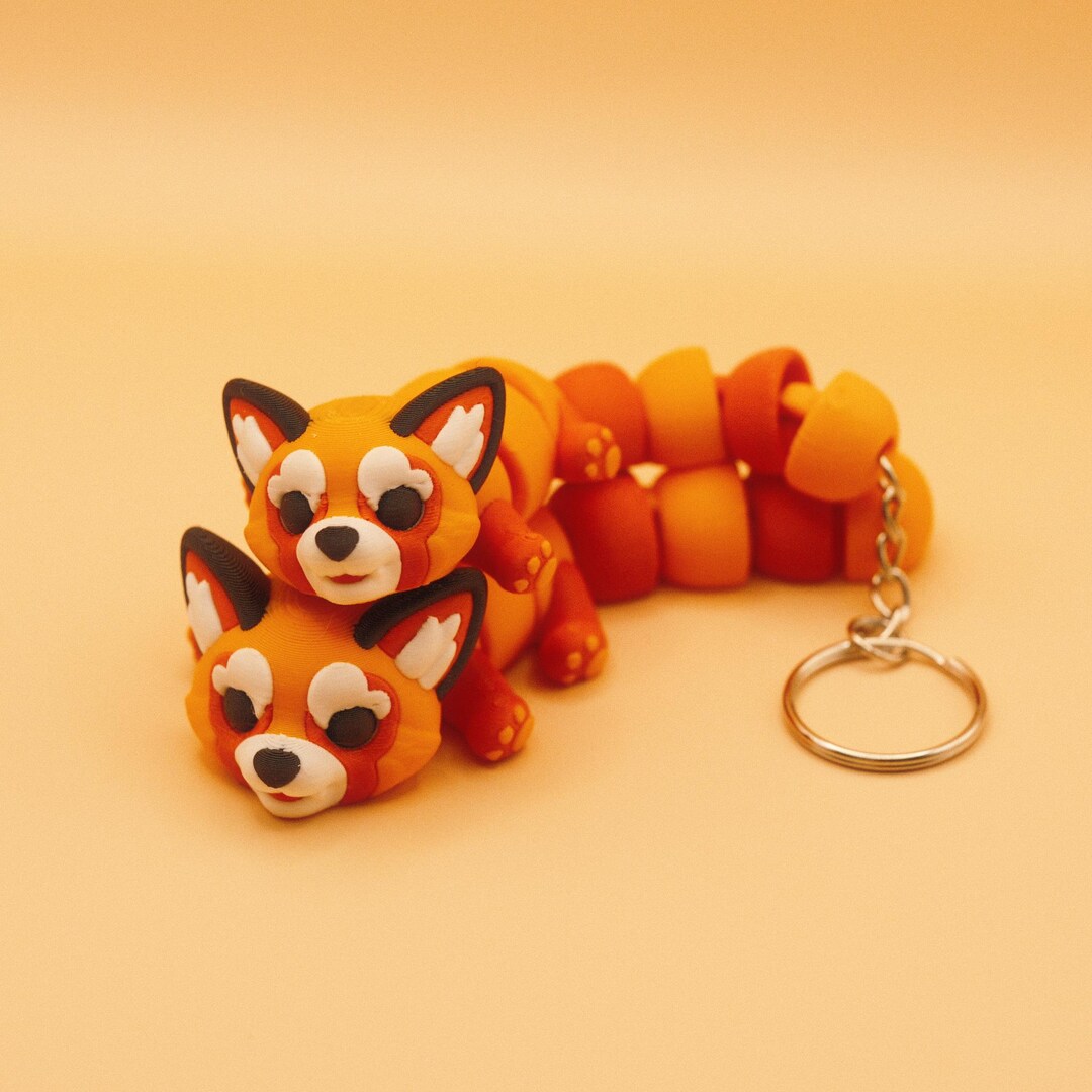 Red Panda Fidget Toys 3D Printed Keyring Fidget Bag Charm Fidget Fridge ...