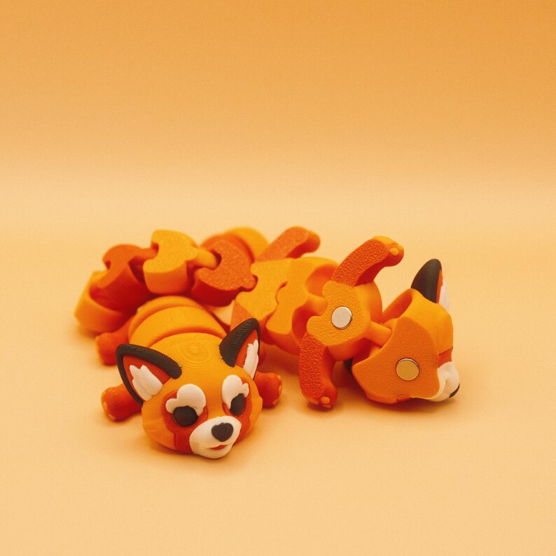 Red Panda Fidget Toys 3D Printed Keyring Fidget Bag Charm Fidget Fridge ...