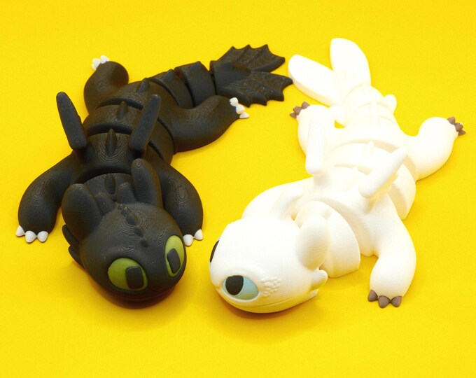 Articulating Nightfury - 3D Printed Figure | HTTYD Inspired Dragon Toy ...