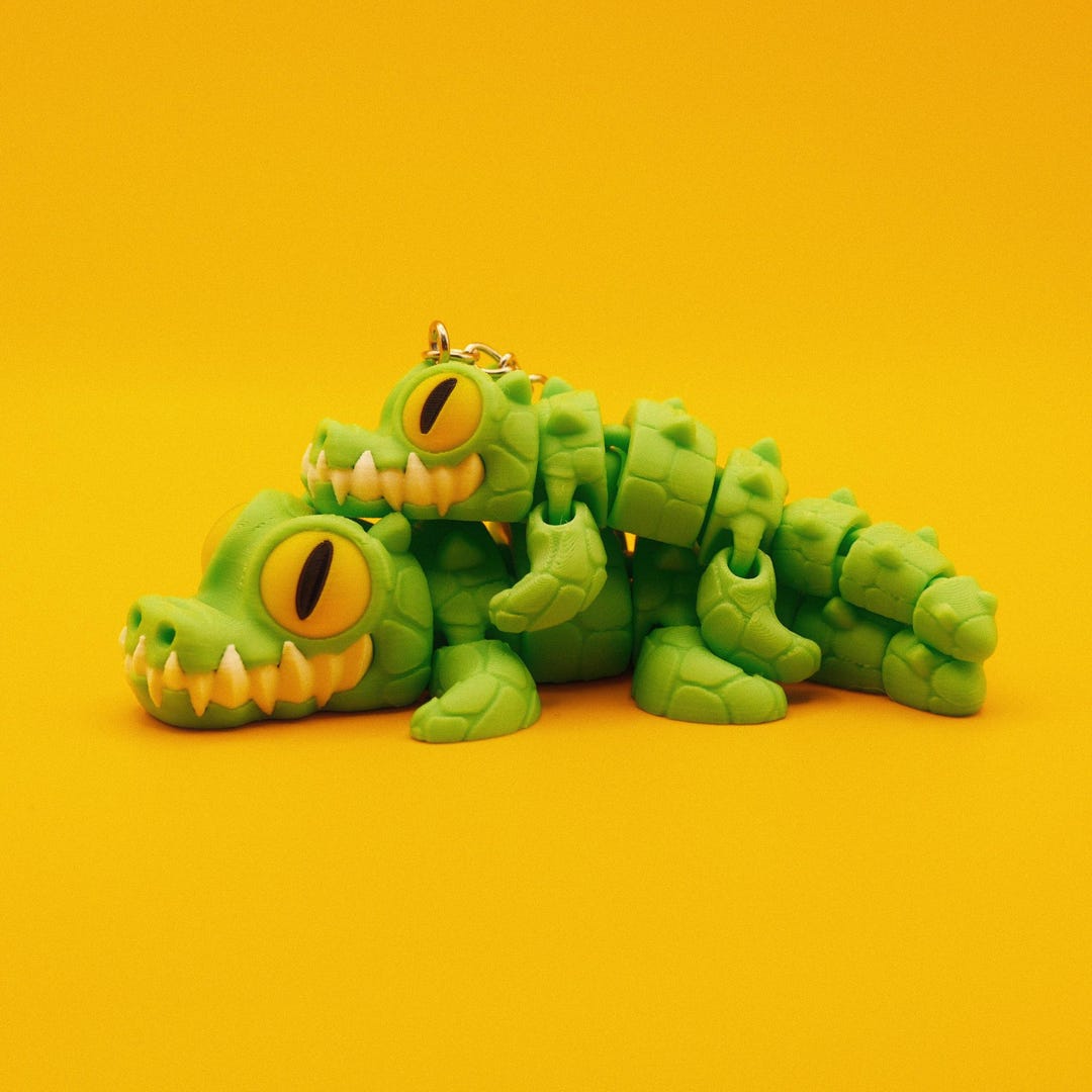 Crocodile Fidget Toys 3D Printed Keyring Fidget Bag Charm Fidget Fridge ...