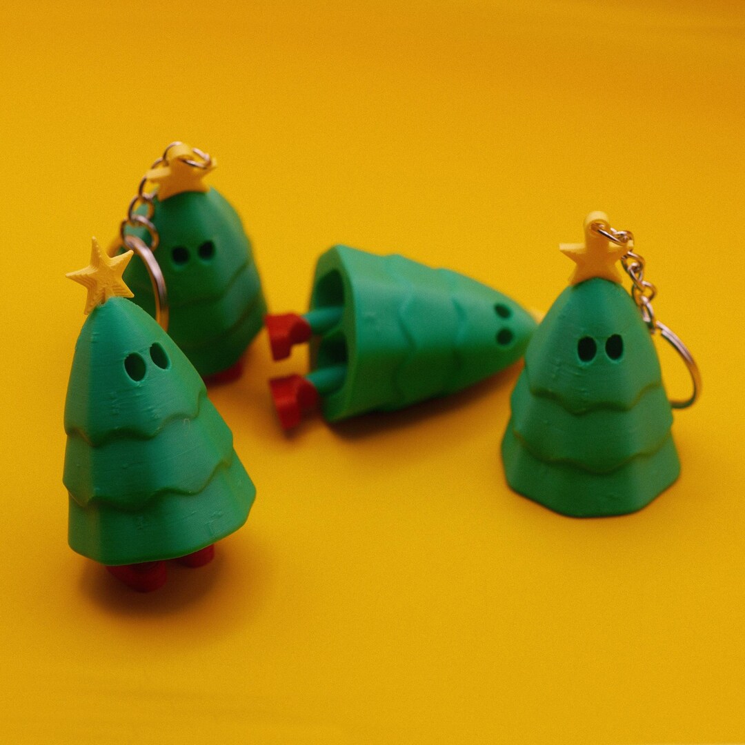 Christmas Tree Fidget Toys 3D Printed Keyring Fidget Bag Charm Fidget ...