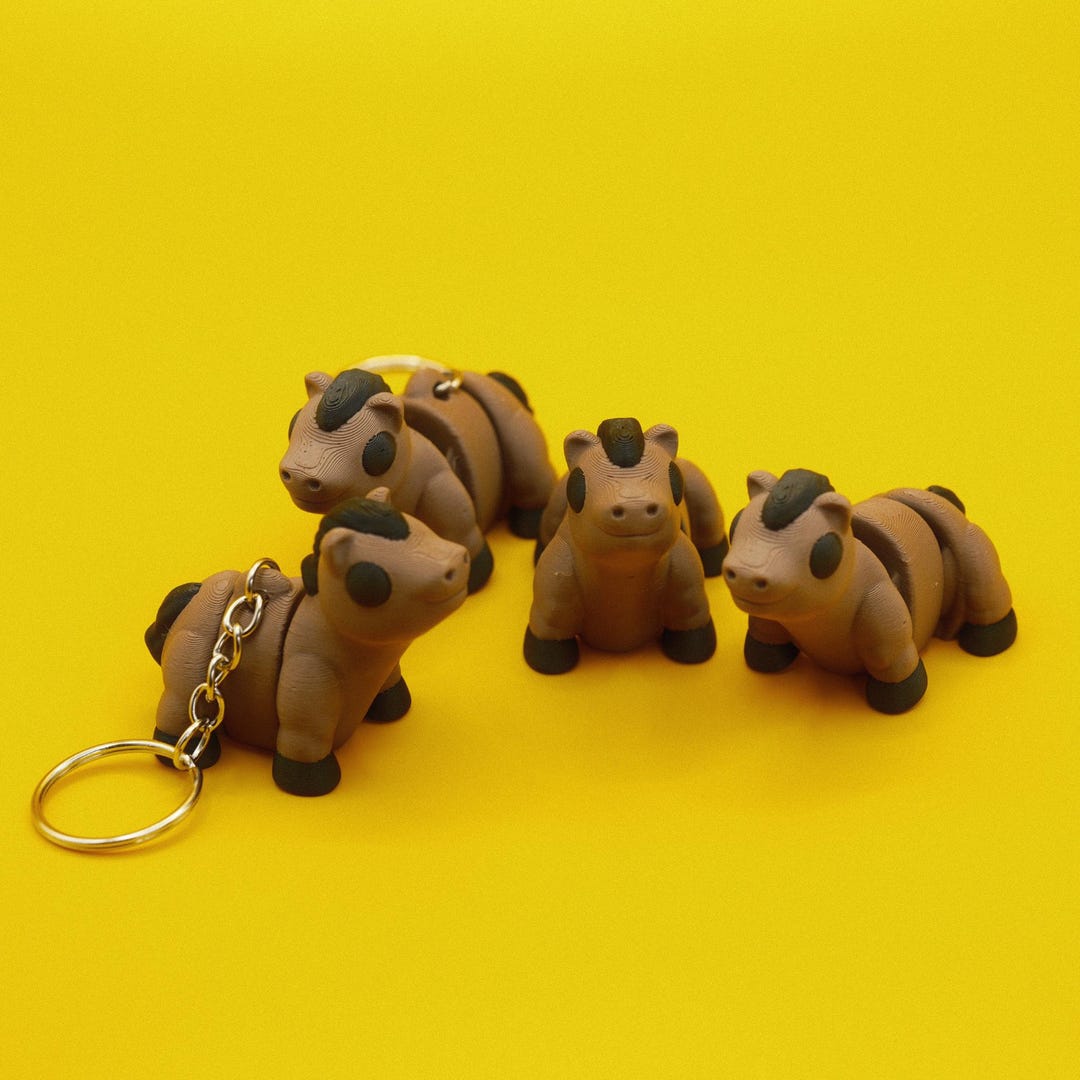Horse Fidget Toys 3D Printed Keyring Fidget Bag Charm Fidget Keychain ...