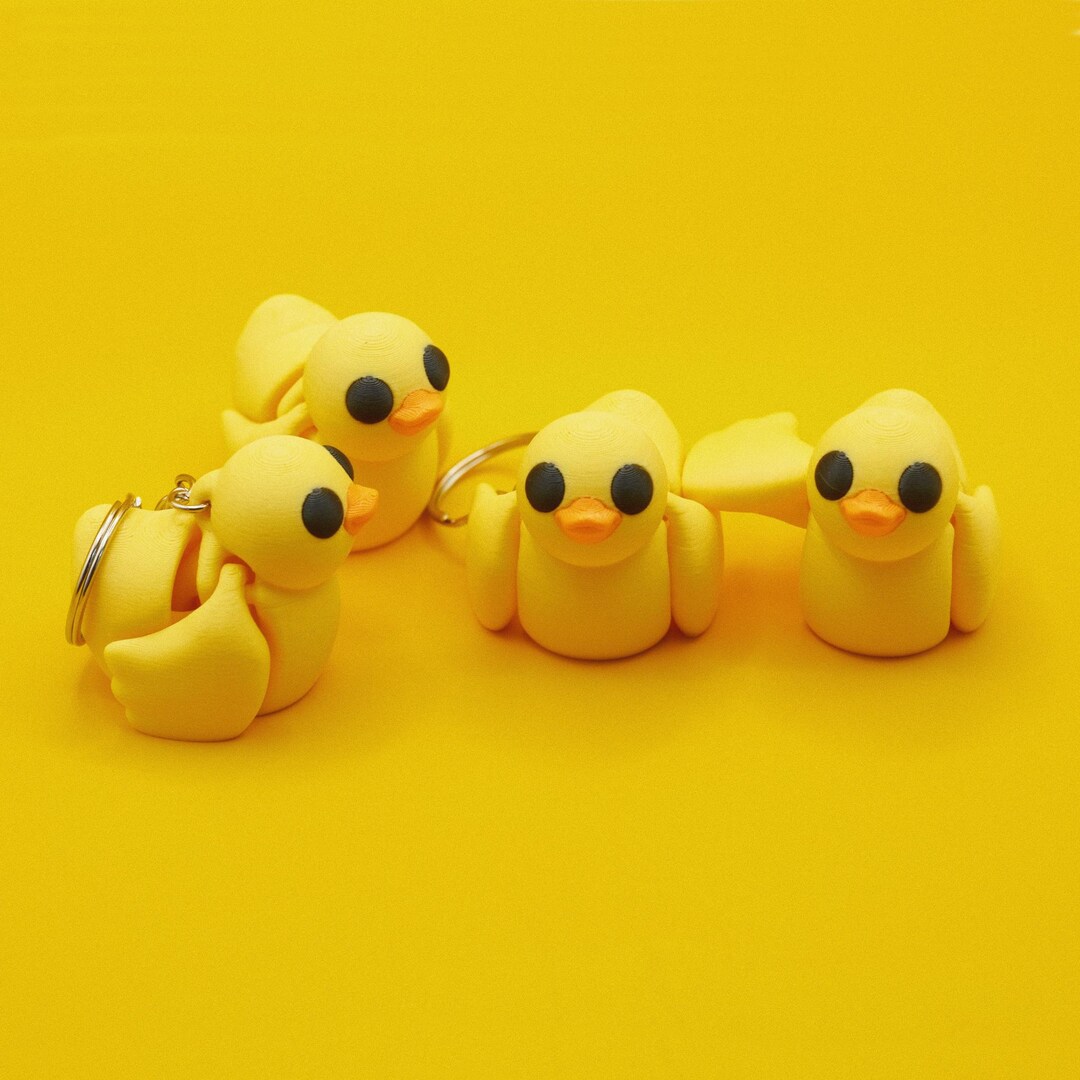 Duck Fidget Toys 3D Printed Keyring Fidget Bag Charm Fidget Keychain ...