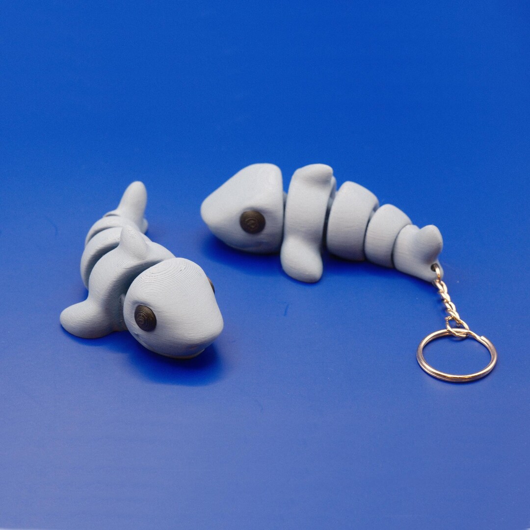 Shark Fidget Toys 3D Printed Keyring Fidget Bag Charm Fidget Keychain ...