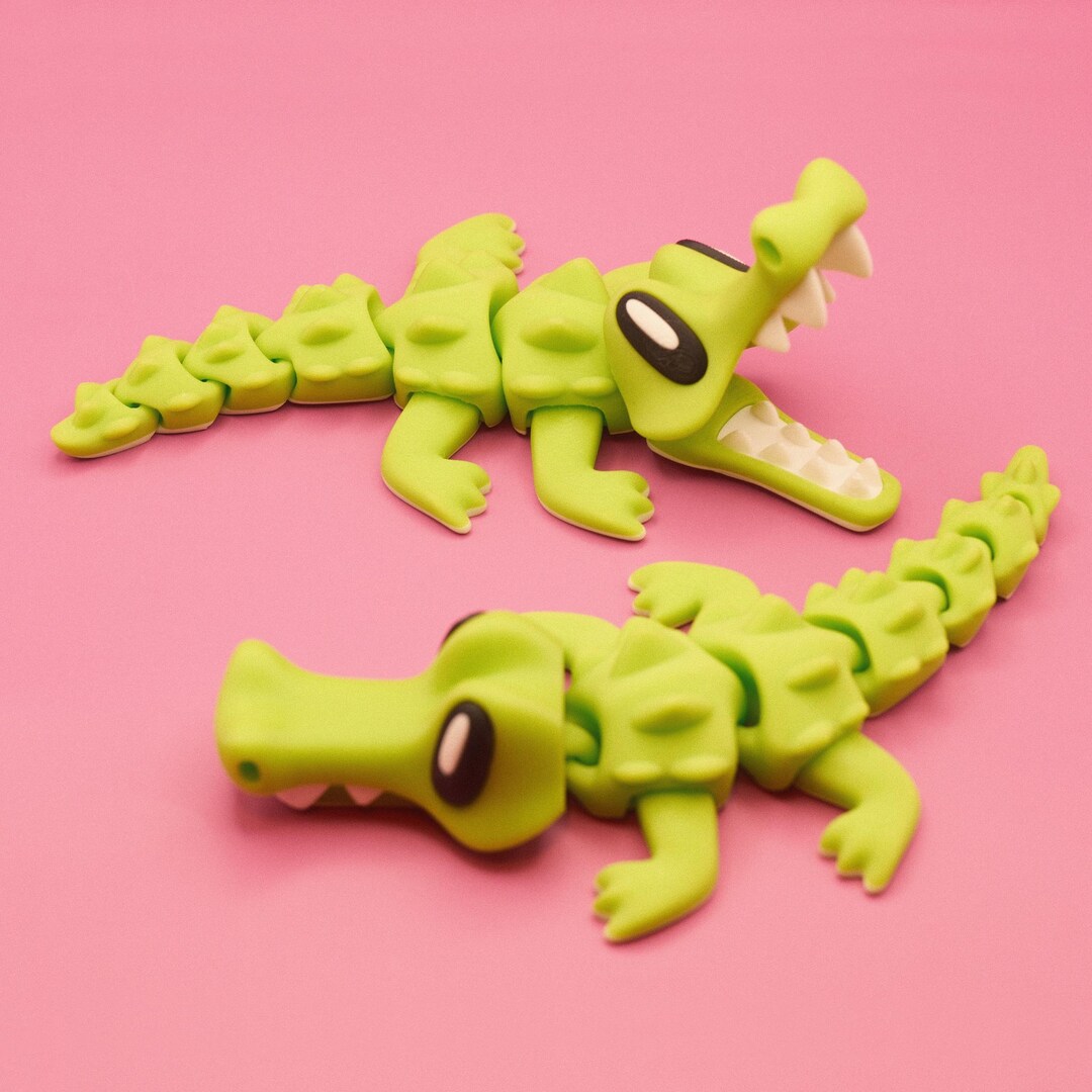 Crocodile Flexi Toys 3D Printed Crocodile Fidget Toy Articulated ...