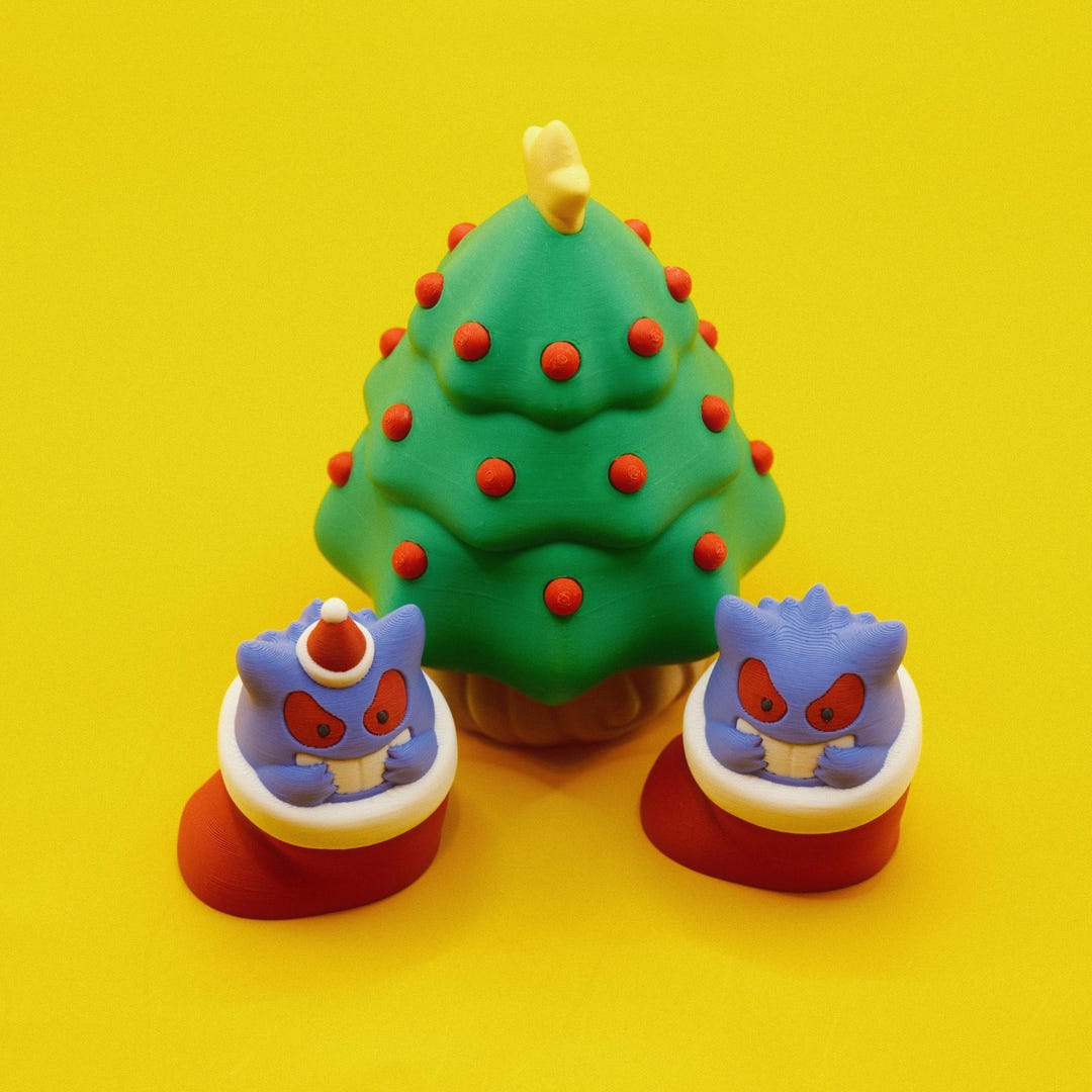 Christmas Gengar 3D Printed Pokemon Figurine & Collectible | Holiday ...