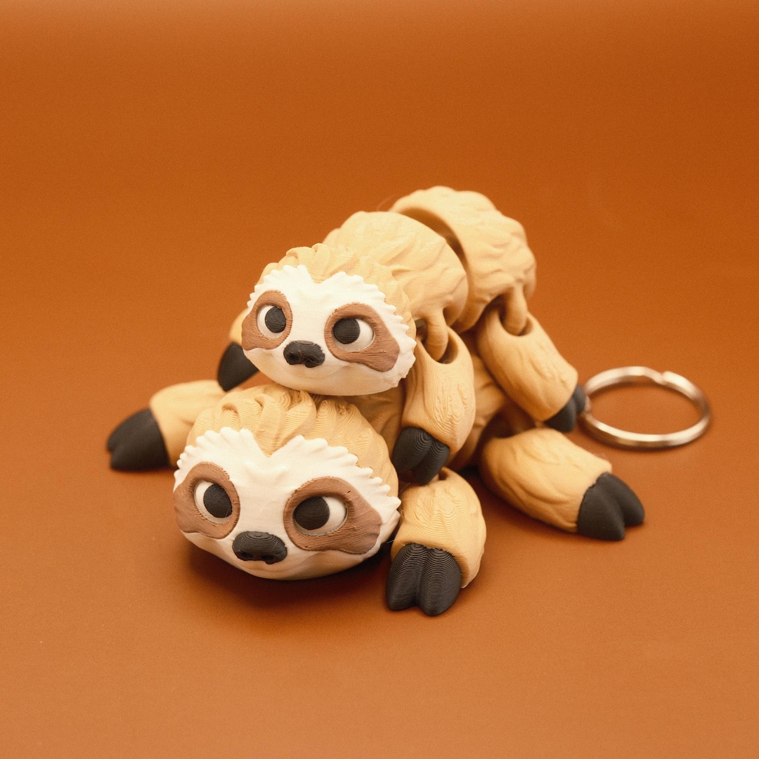 Sloth Fidget Toys 3D Printed Keyring Fidget Bag Charm Fidget Fridge ...