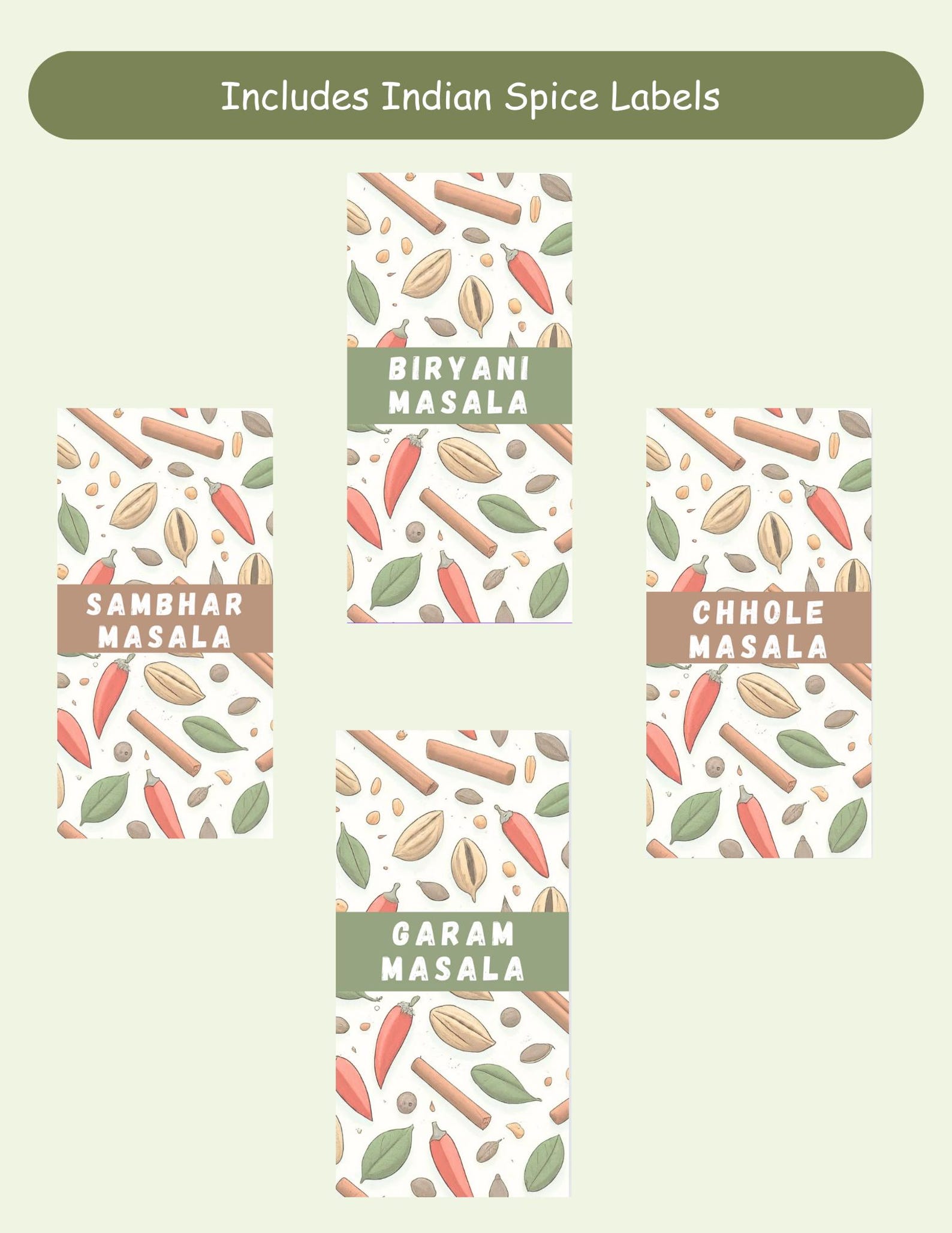 Indian Spice Labels - Etsy