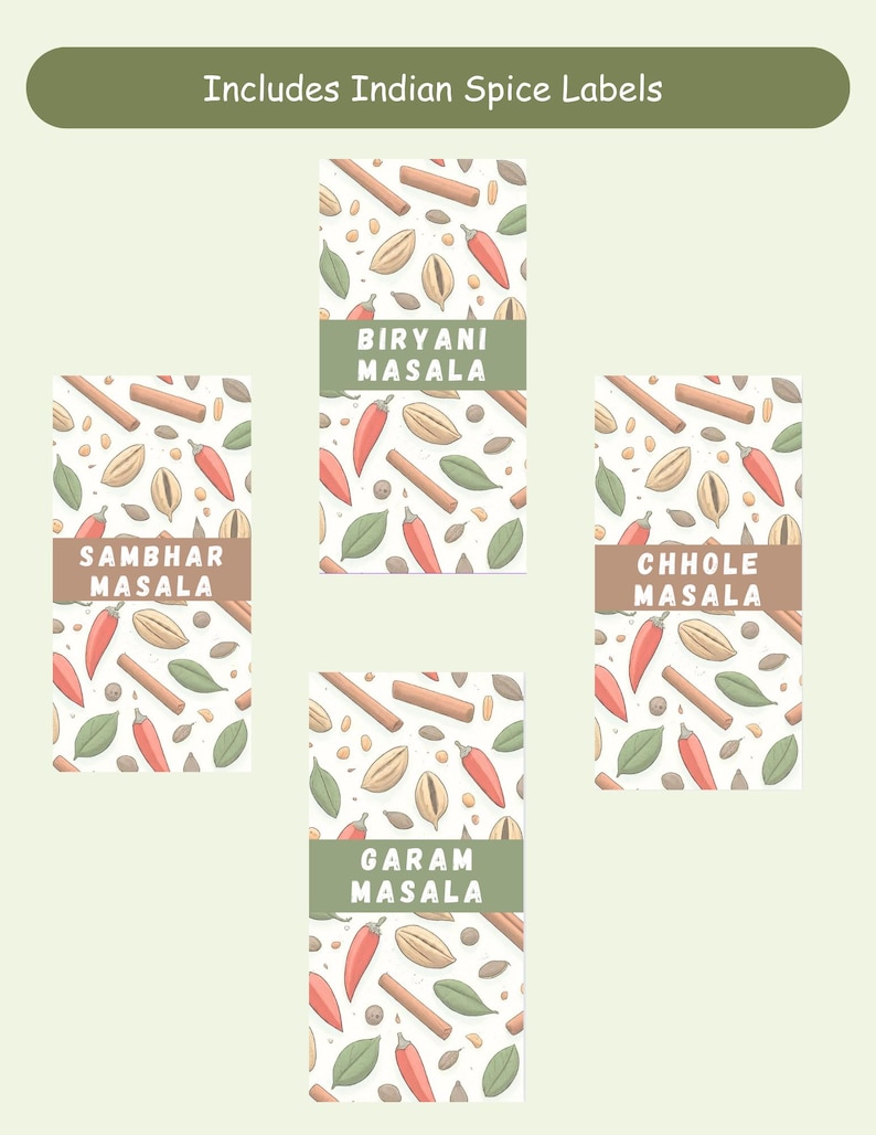 Indian Spice Labels - Etsy