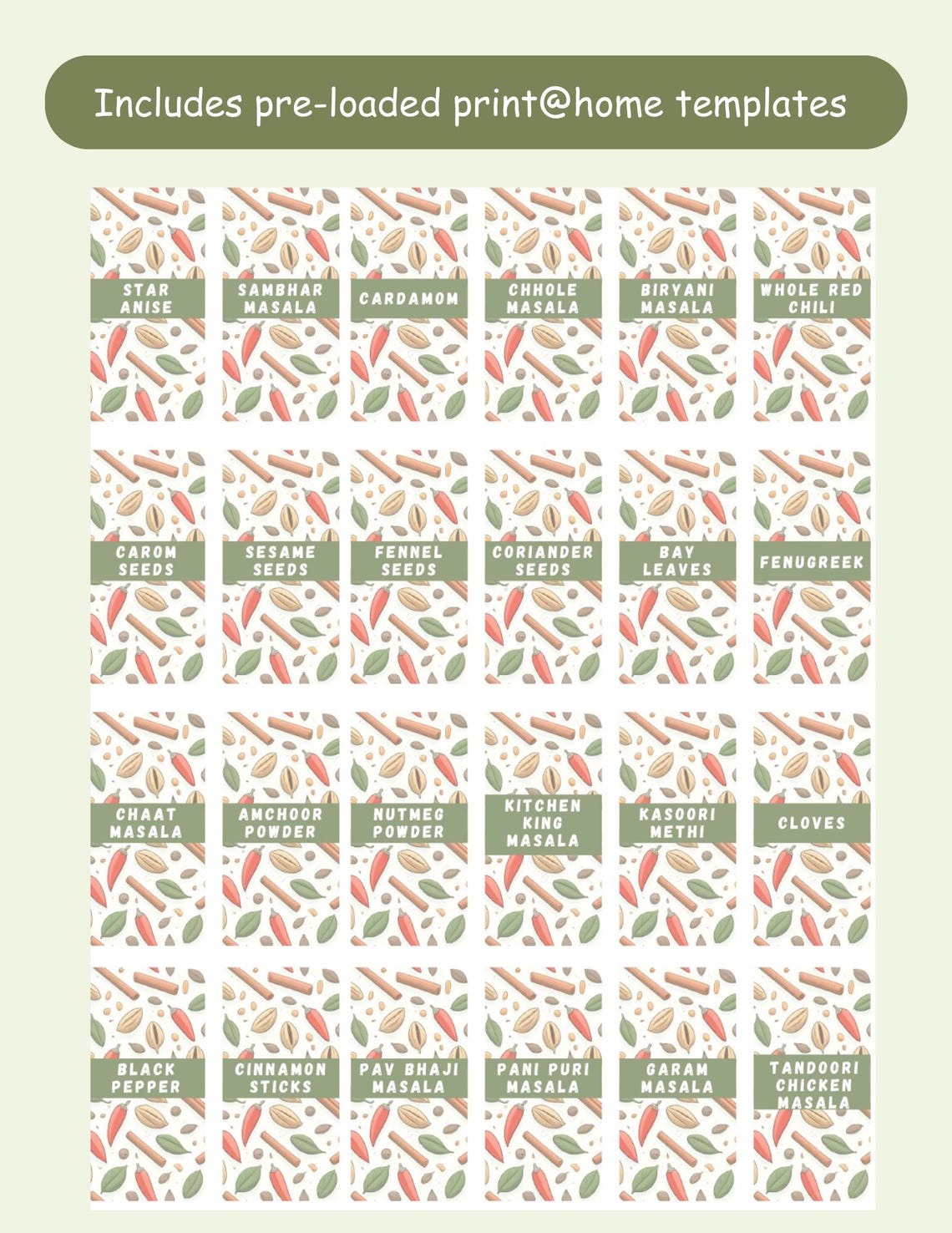 Indian Spice Labels - Etsy