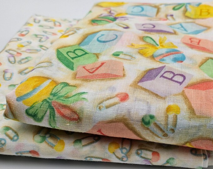 2 Pieces 44" X 50" - Sweet Baby Nursery Lightweight Fabric Bundle ...