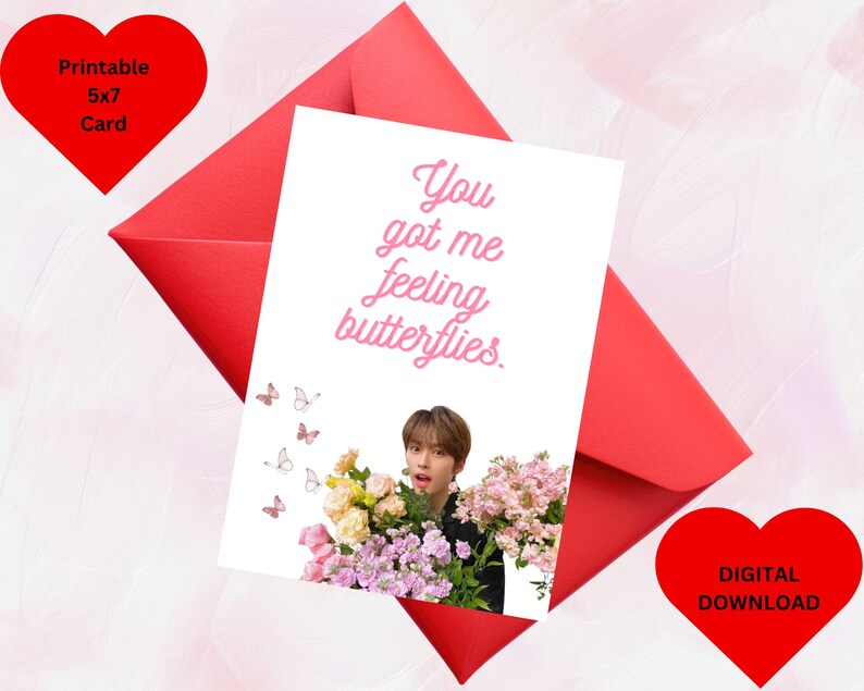 Stray Kids Valentines Day Card Lee Know Birthday Card Leebit Card SKZOO ...