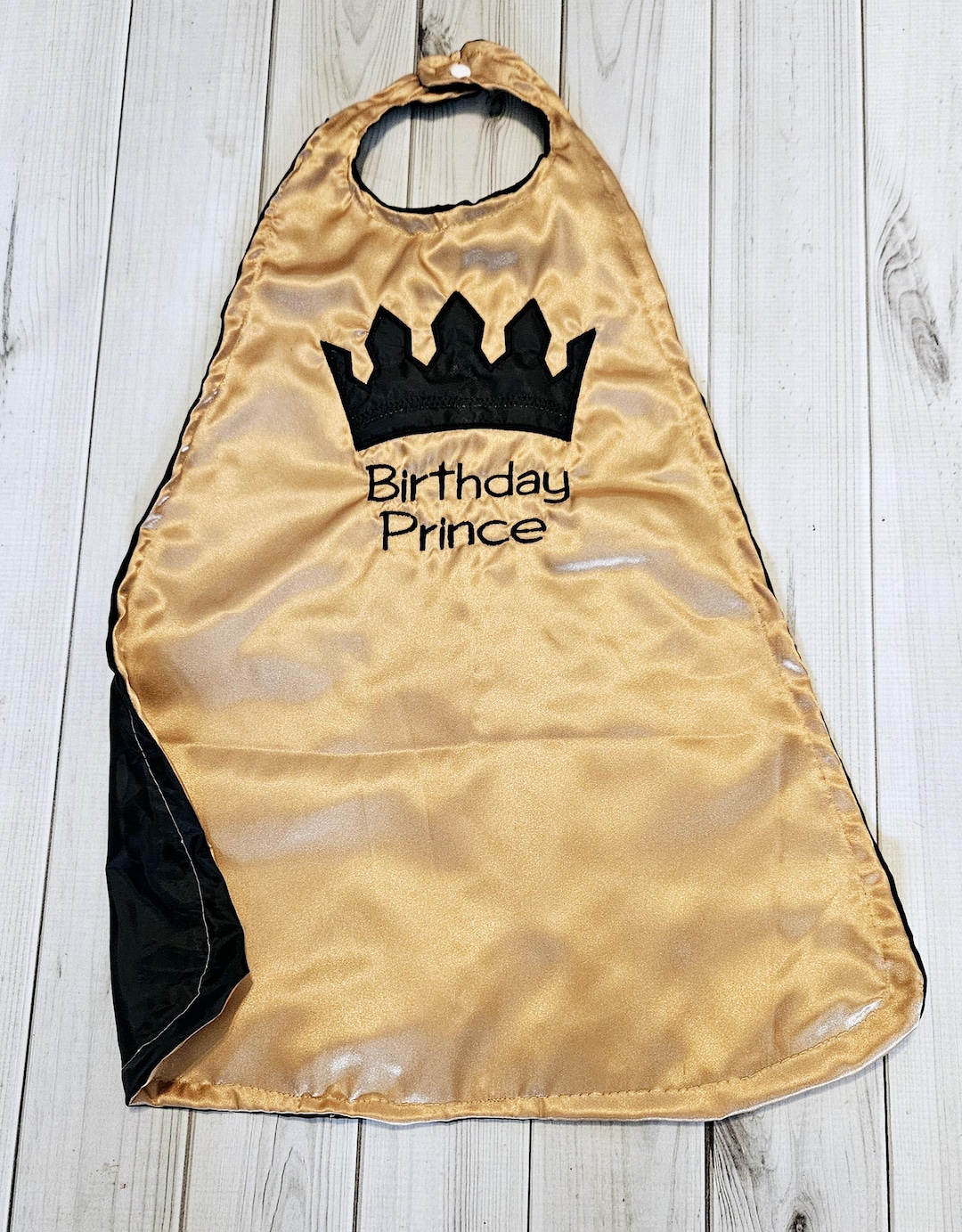 Prince or King Birthday Cape – Gold & Black – Personalized Satin Cape ...