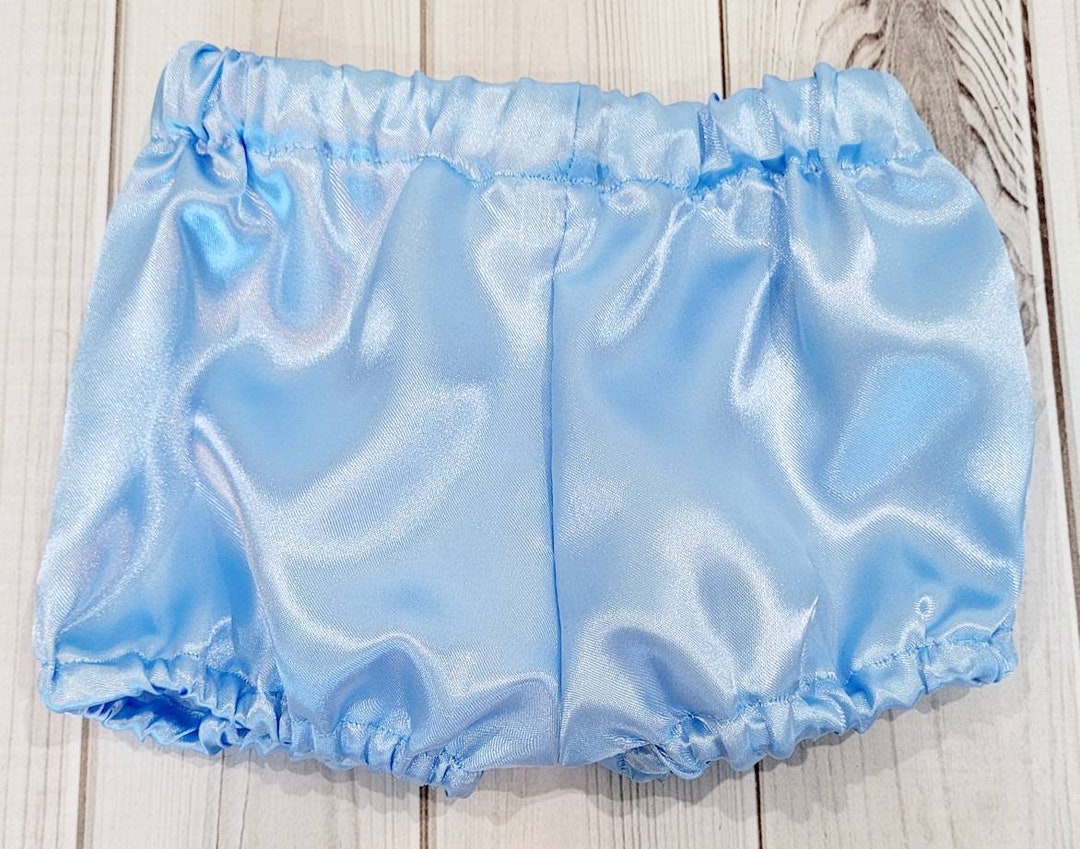 Light Blue Satin Diaper Cover – Custom Bloomers for Toddlers & Babies ...