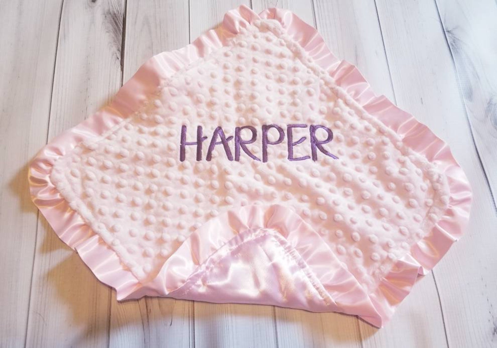 Baby Security Blanket Lovie Pink Minky and Pink Satin Pink - Etsy