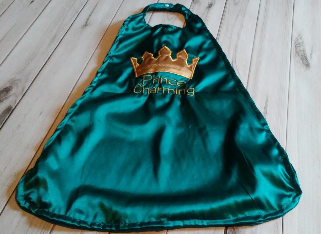Prince or King Birthday Cape – Dark Jade & Gold Satin – Personalized ...