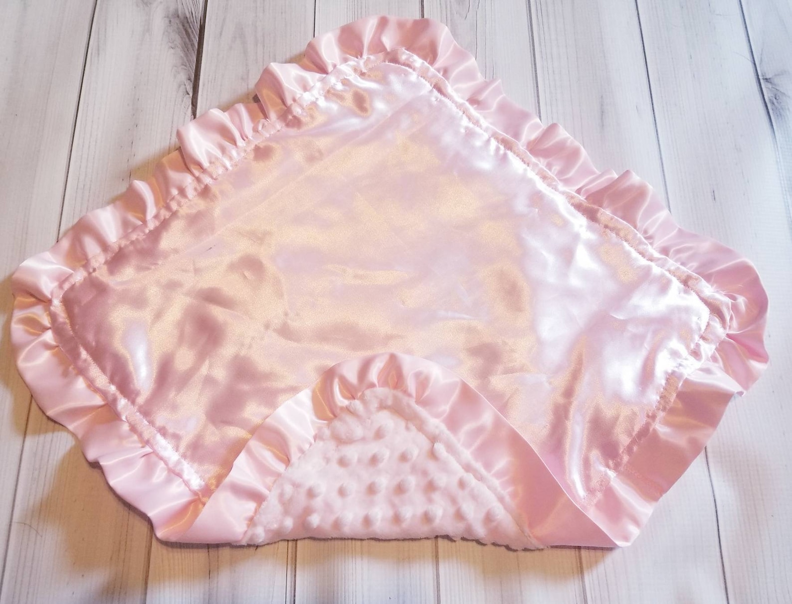 Baby Security Blanket Lovie Pink Minky and Pink Satin Pink - Etsy