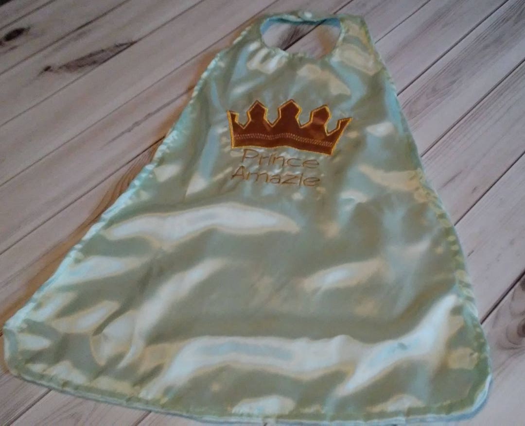 Prince or King Birthday Cape – Mint Green & Gold – Personalized Satin ...