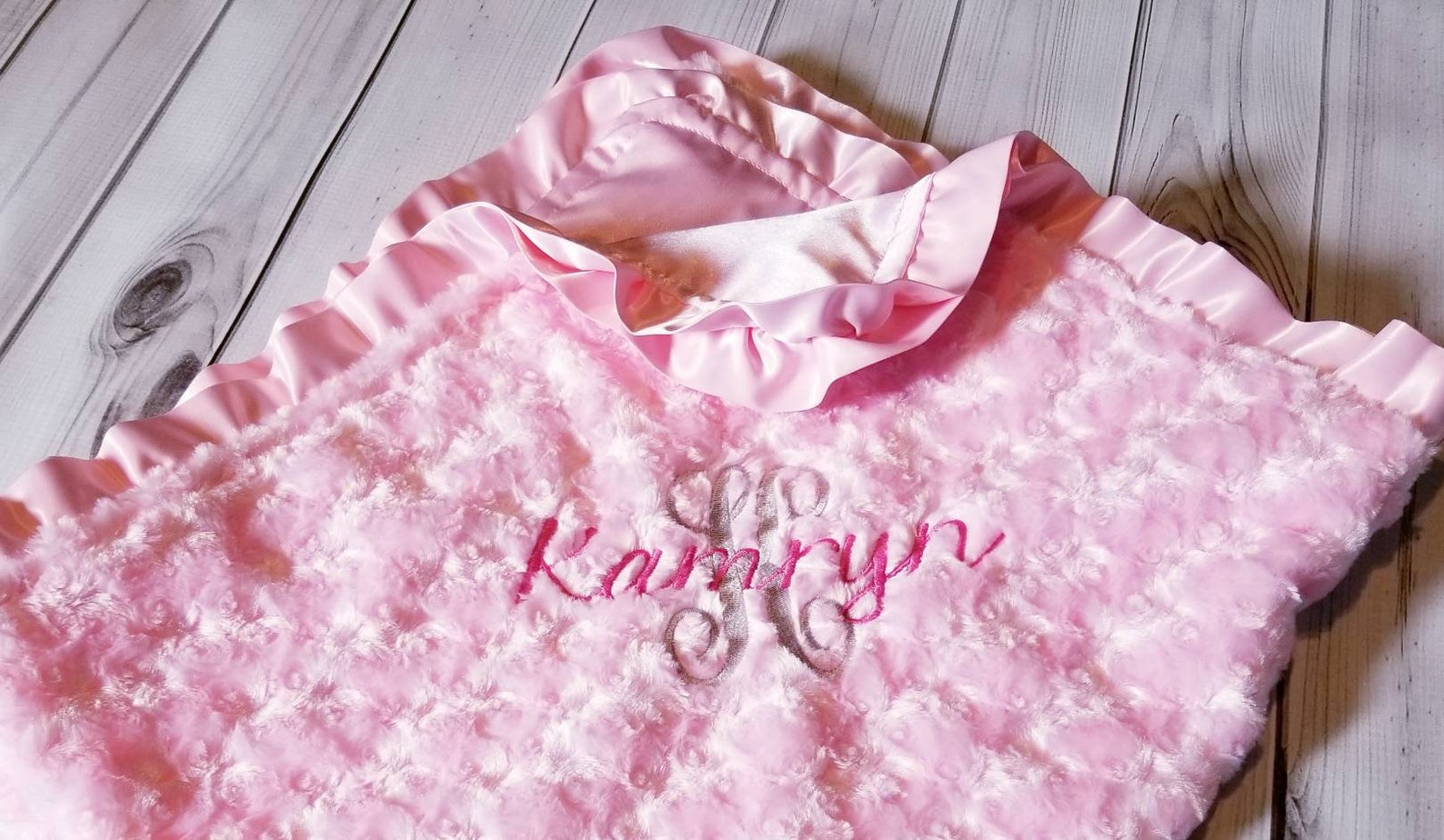 Light Pink Swirl MINKY & Light Pink Satin Double Ruffle Minky - Etsy